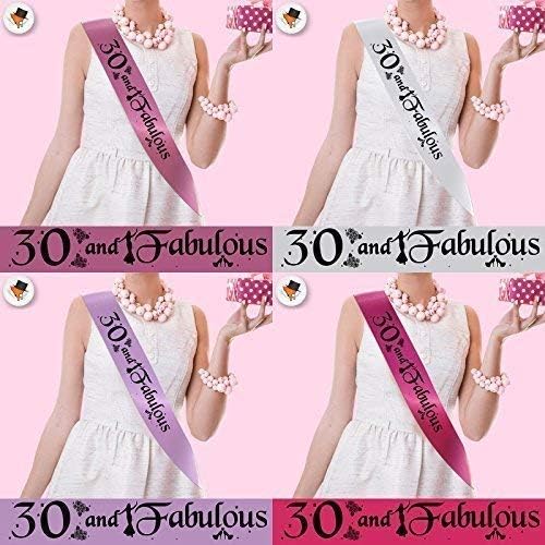 30 And Fabulous Sash For Birthday 30th Sashes Girl Fab Gift Party ...