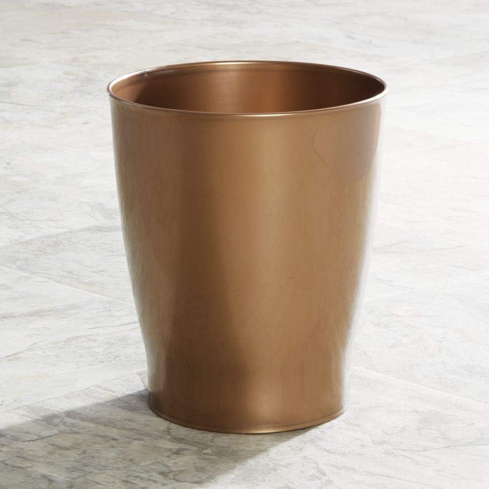 mDesign Round Bathroom Bin and Bedroom Bin – Rubbish Bin for Bedrooms ...