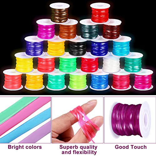 Gimp String Plastic Lacing Cord Kit with 24 Rolls Gimp Bracelet Cord 24 ...