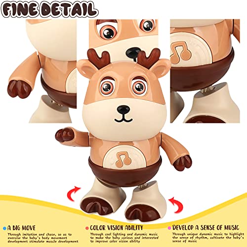 AGSIXZLAN Musical Cow Baby Toy,Walking Dancing Cow Infant Tummy Time ...