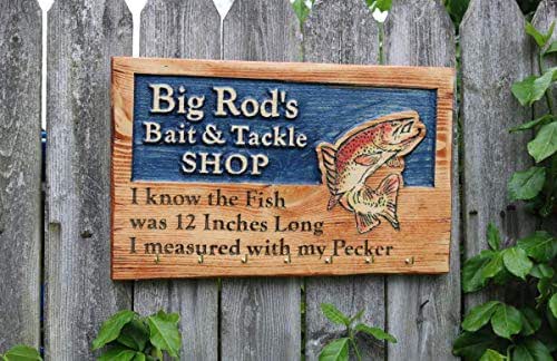 Amazon.com: Big Rod’s Trout Fishing Bait & Tackle Shop Sign Key Chain ...