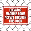 SmartSign “Elevator Machine Room Access Through This Door” Sign | 10" x ...