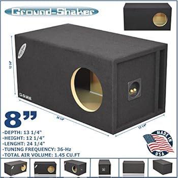 Amazon.com: ASC Single 8" Subwoofer Universal Slot Vented Port Sub Box ...