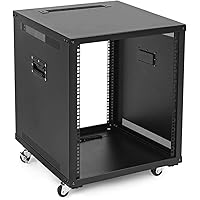 Amazon.com: NavePoint 9U Portable Rolling Network Rack, Adjustable ...