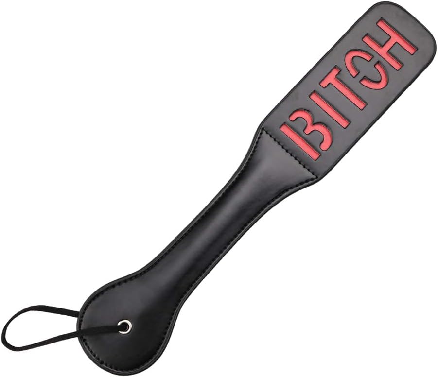 Amazon.com: Faux Leather Bitch Slapper Paddle for Sex Play, 12.8inch ...