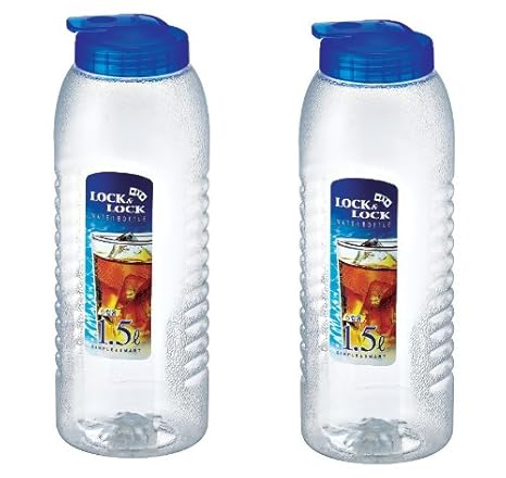 Lock&Lock Aqua Easy Grip Bottle Set, 1.5 litres, Set of 2, Transparent ...