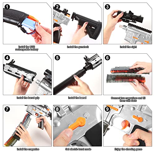 Automatic Toy Guns for Nerf Guns Automatic Toy Gun, M416 Auto-Manual Soft Toy Gun with 120 Darts ...