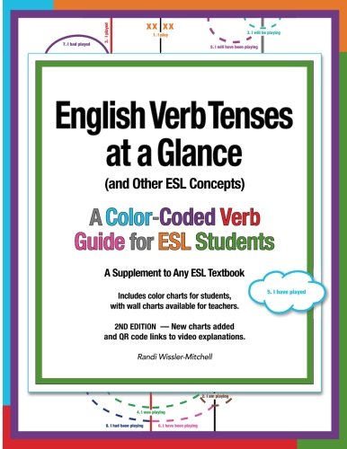 Buy English Verb Tenses at a Glance: A Color-Coded Verb Guide for ESL ...