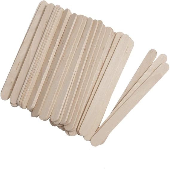 Wooden Craft/Ice Lolly Stick - 100 Per Pack (Natural, 2 Packs of 100 ...