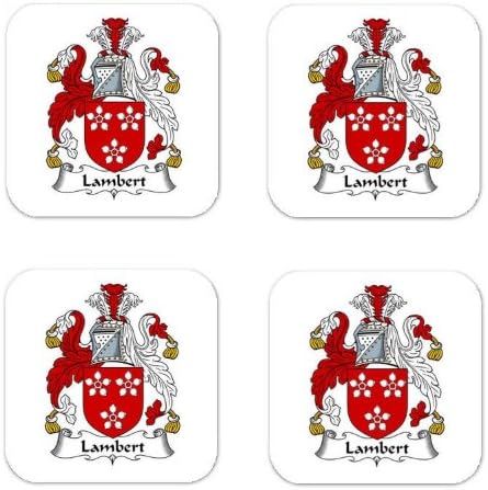 Amazon.com: Lambert Family Crest Square Coasters Coat of Arms Coasters ...