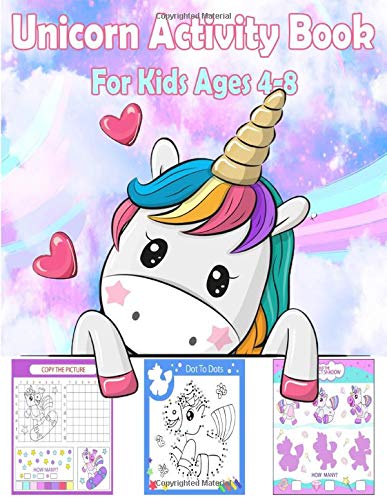 Unicorn Activity Book for Kids Ages 4-8: A Fun Kid Workbook Game For ...