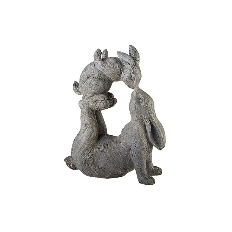 ART & ARTIFACT Kissing Rabbits Garden Sculpture - Parent Child Bunny ...