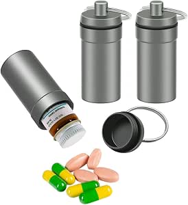 Amazon.com: 3 Packs Waterproof Aluminum Pill Fob Container, EFFIET ...