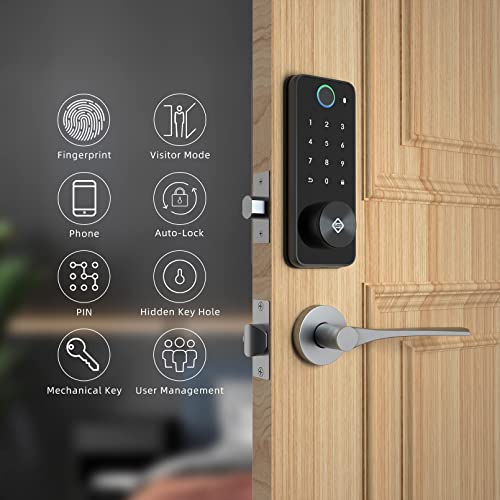 PINEWORLD Smart Lock Fingerprint Keyless Entry Door Lock WiFi ...