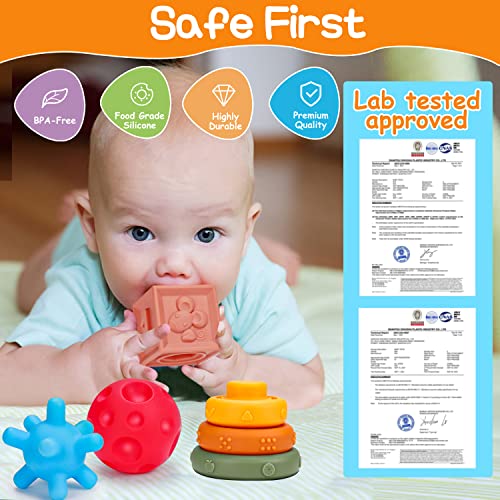 3 IN 1 Soft Baby Sensory Toys 6-12 month Montessori Toy 1 2 Year Old ...