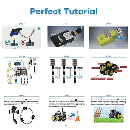 LAFVIN Robot Starter Kit With ESP32 Camera WiFi Intelligent And Robotic Car Kit With Tutorial ...
