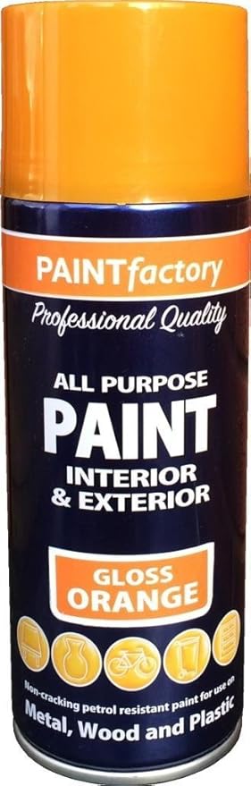 400ml All Purpose Orange Gloss 1745PR Spray Can Household Car Van Bike ...