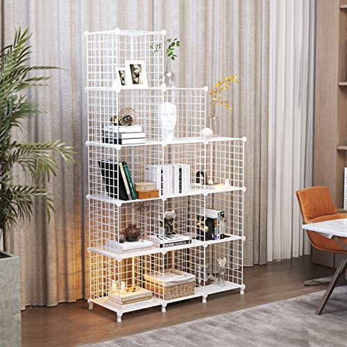 AWTATOS Cube Storage, Wire Grids Storage Shelves, 12 Cube Closet ...