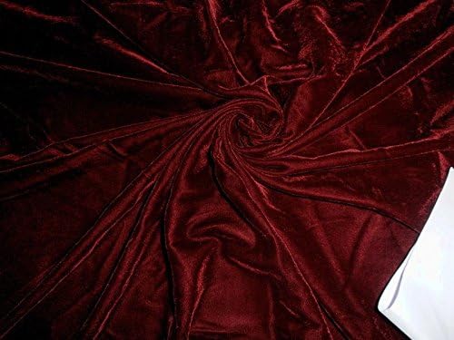 Dark Maroon/Wine Polyester Micro Velvet Fabric 44" Wide: Amazon.co.uk ...