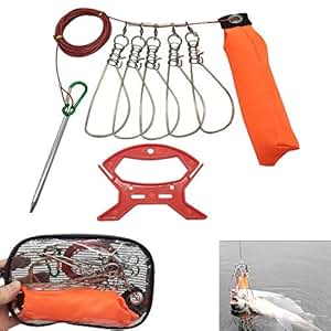 Amazon.com : 1PCS 16.4ft 5 Stainless Steel Snaps Fishing Stringer Fish ...
