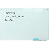 Amazon.com : KIZZBY Glass Dry Erase White Board - Magnetic Boards for Wall, 48"x36" Large ...