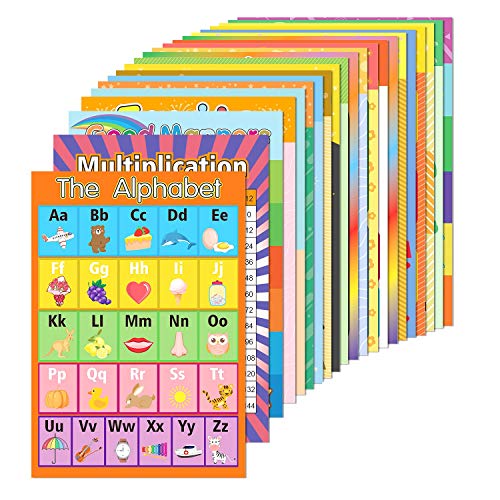 EAONE 22 Pack Educational Preschool ABC Poster with 100 Pieces for ...