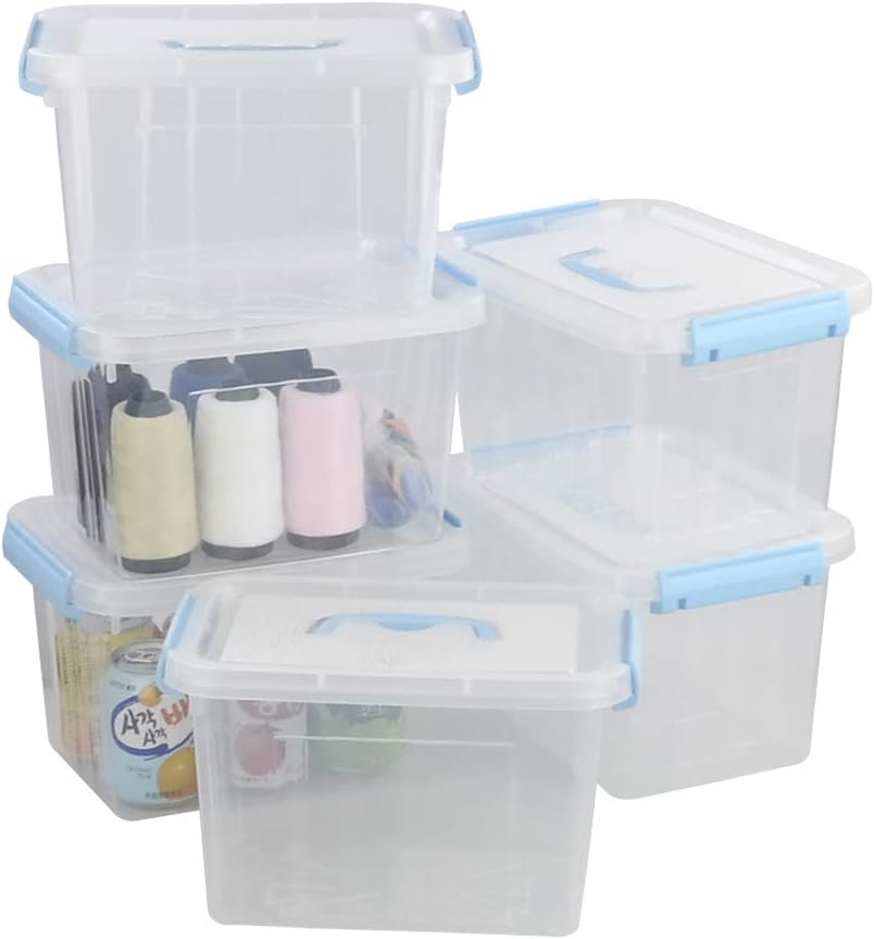 Fosly Plastic Storage Boxes with Lids, 6 Pack 6 Liter Plastic Boxes ...
