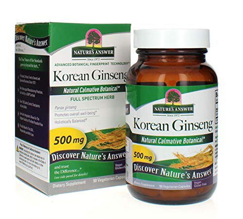 Nature's Answer Korean Ginseng Root Vegetarian Capsules, 50-Count in ...