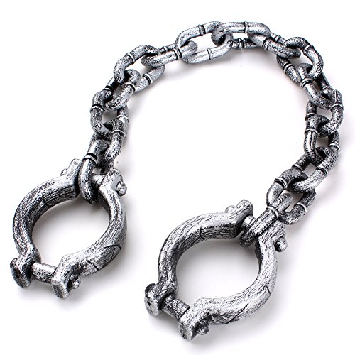 Handcuffs Shackles Chains In Pipe Shape Old Rust Pair Prison Vintage