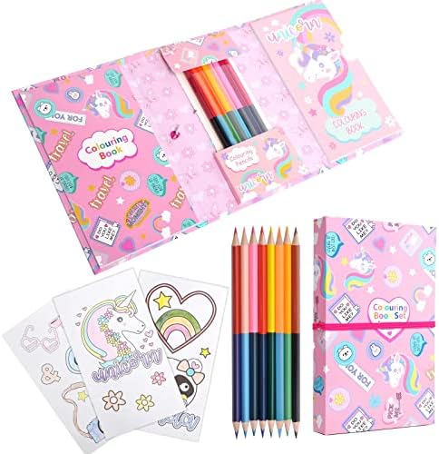 Travel Coloring Kit for Kids, No Mess Unicorn Coloring Set with 60 ...