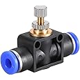 uxcell 4mm OD Pneumatic Air Flow Control Valve,with Push-to-Connect Fitting,Straight Air ...