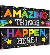 Amazon.com: 8 Pack Motivational Classroom Decorations, Reading Banner ...