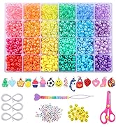 Amazon.com: 2600+pcs Pony Beads Kit Opaque Matte Rainbow Plastic Craft ...