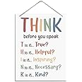 Amazon.com: Think Before You Speak Sign, Growth Mindset Sign, Rustic ...