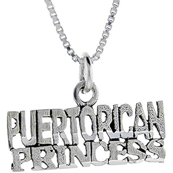 Amazon.com: Sterling Silver Puerto Rican Princess Word Pendant, 1 inch ...