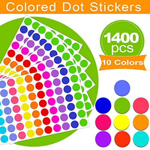 2800 PCS Color Coding Labels Circle Dot Stickers,Round Color Coding ...