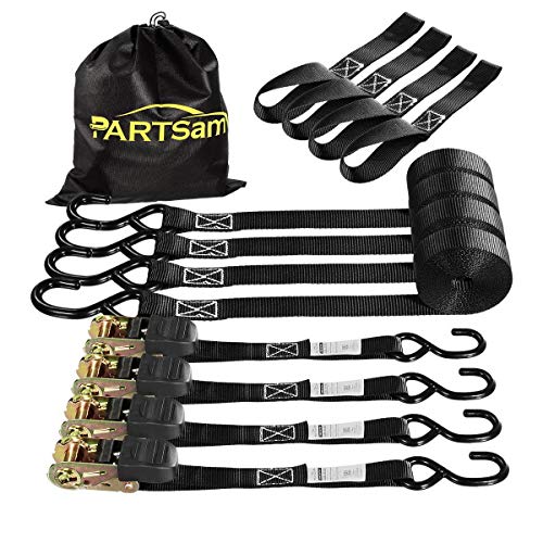 Partsam Ratchet Straps Heavy Duty Tie Down Set, 2500 Break Strength ...