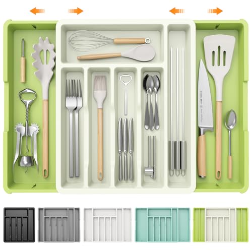 iDavosic.ly Silverware Drawer Organizer, Expandable Utensil Tray for ...