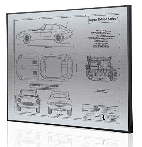 Amazon.com: Jaguar E-Type Series 1 Blueprint Artwork-Laser Marked ...