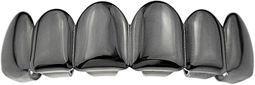 Amazon.com: Gunmetal Black Grillz Upper Top Row Teeth Grill Hip Hop ...