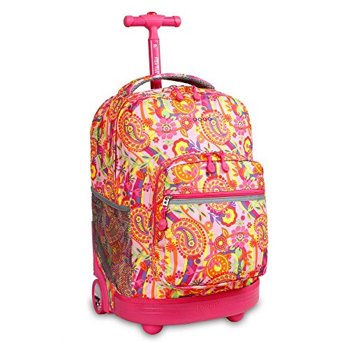 J World New York Sunrise Rolling Backpack, Pink Paisley (B07467GNFF ...