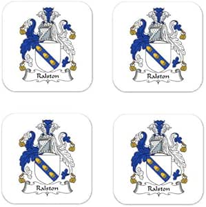 Ralston Family Crest Square Coasters Coat of Arms Coasters - Set of 4 ...