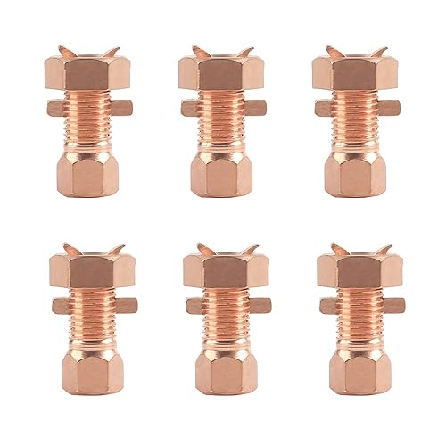 6PCS Split Bolt Connector Copper Grounding Clamps for Completing Ground ...