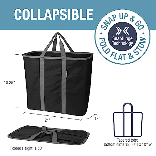 CleverMade Collapsible Laundry Caddy, Black/Charcoal, - 64L (17 Gal ...