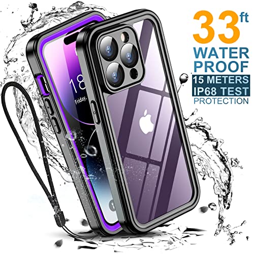 Temdan for iPhone 14 Pro Max Case Waterproof,Built-in 9H Tempered Glass Screen Protector[IP68 ...