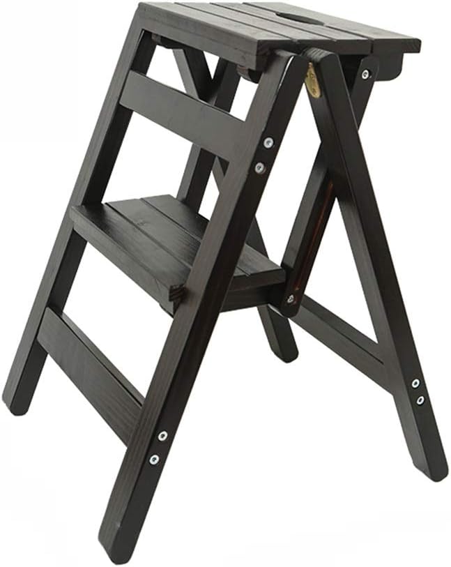 RenGuan Escabeau en Bois Massif Accueil Tabouret Pliant ...