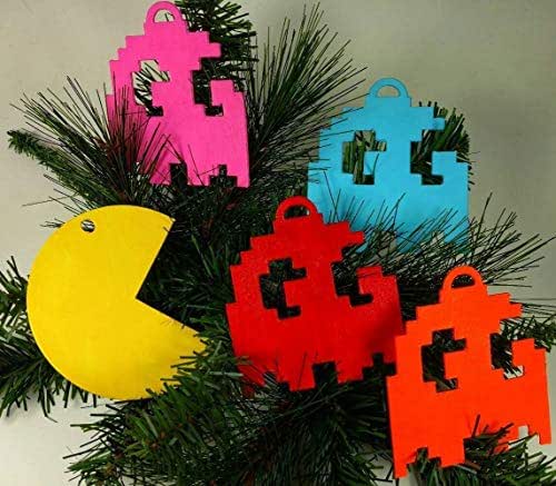 Amazon.com: Pac-Man Ornament Set | PacMan Ghost Ornament | Nerd Gift ...