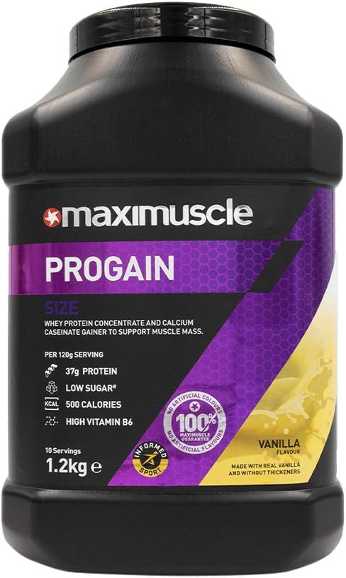MAXIMUSCLE Progain Protein Powder Vanilla Flavour,1.2 kg: Amazon.co.uk ...