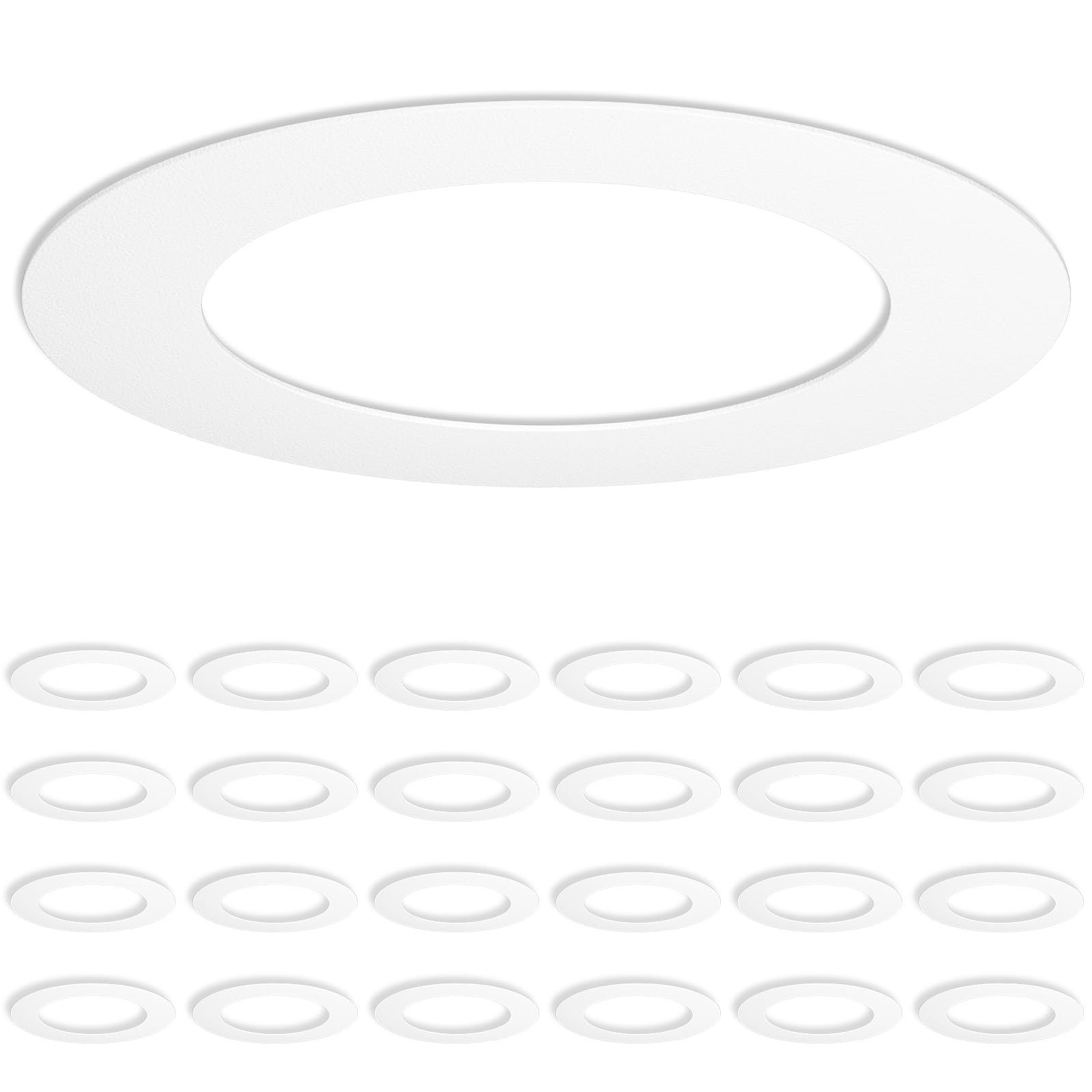 Amico 24 Pack Goof Rings for 6 Inch Recessed Lights White Can Light ...