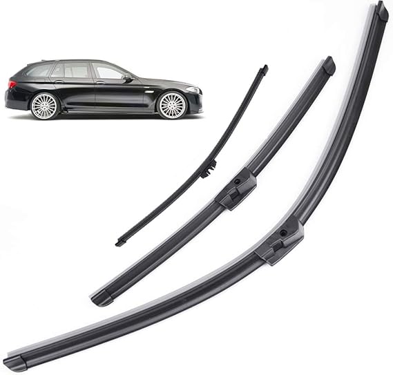 QOHFLD Balais d'essuie-Glaces Auto 3pcs / Set Kit de balais d'essuie-Glace Avant arrière 26"18 ...
